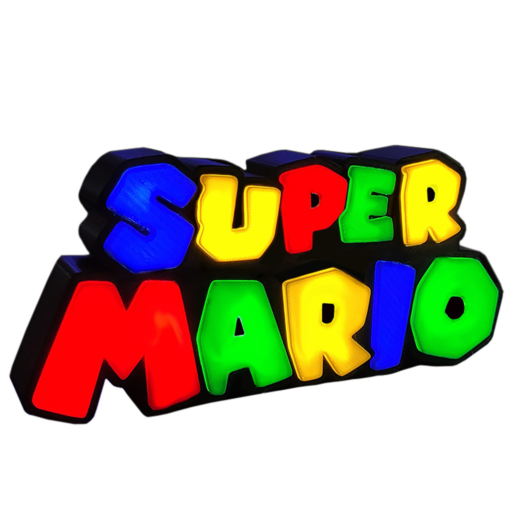 Luminária Led Mesa Caixa de Luz 3D Super Mario Geek 25cm com Fonte ...