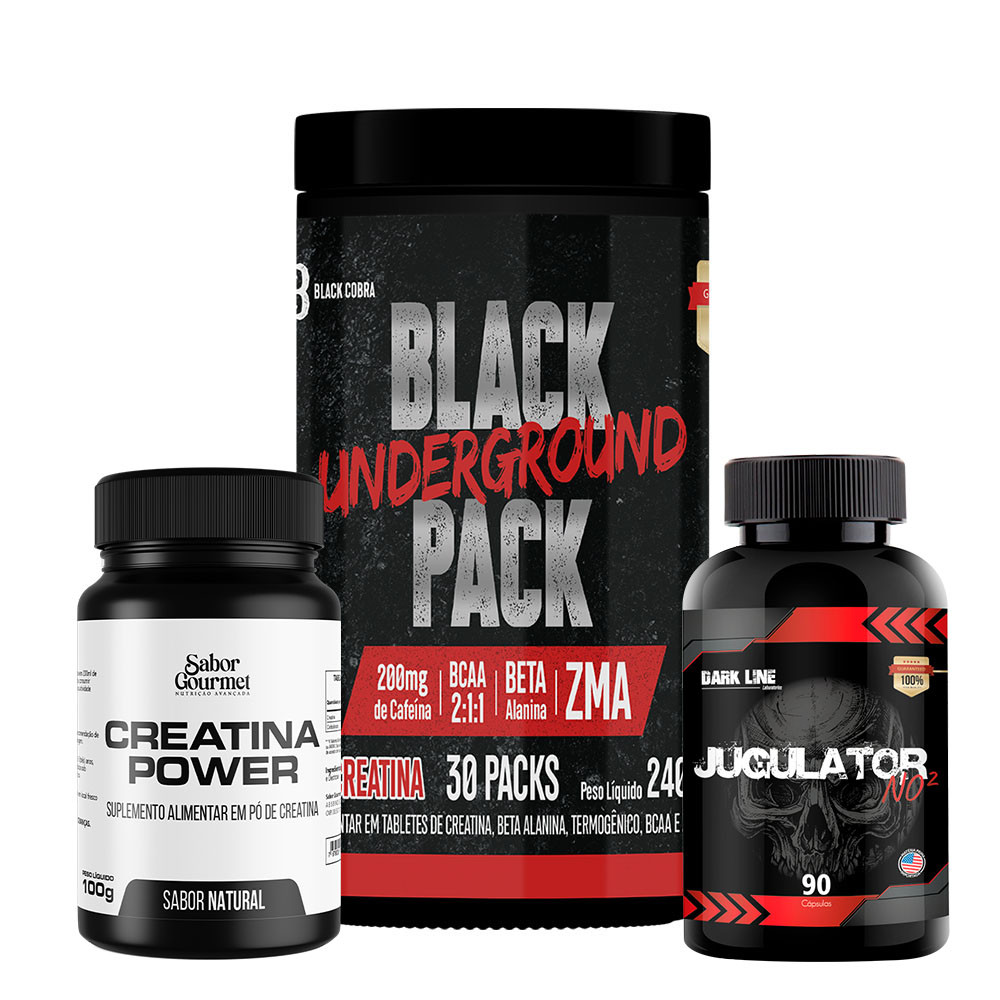 Black Underground Pack Jugulator Nitro Creatina Kit Animal | Shopee Brasil