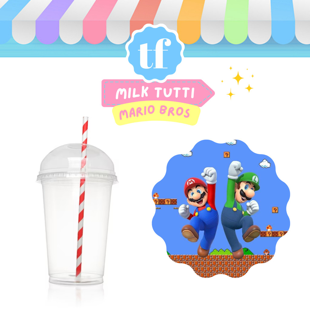 Milk Tutti Com Itens de Papelaria - Tema Mario Bros | Shopee Brasil