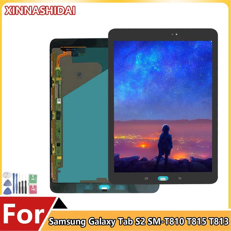 Tela de 9,7 polegadas para Samsung Galaxy Tab S2 SM-T810 T813 T818 T815 Painel de Toque LCD T819 ...