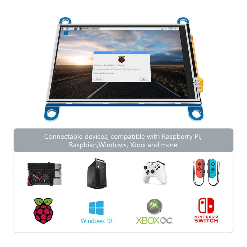 Monitor LCD de 3,5 polegadas para Raspberry Pi 4 3 3B, tela de exibição ...