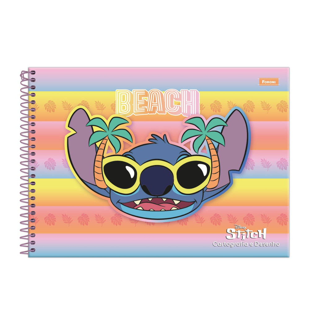 Caderno Espiral C.D Cartografia/ Desenho 80fls Stitch Foroni | Shopee Brasil