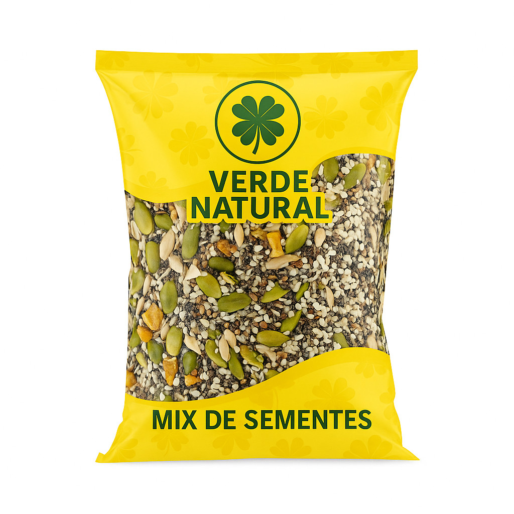 Mix de Sementes - Abóbora, Girassol, Chia, nozes e Gergelim 1kg - Verde ...
