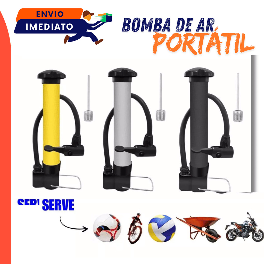KIT 02 UN bombas Mini Bomba de Ar Vertical Manual Portátil Bicicleta ...