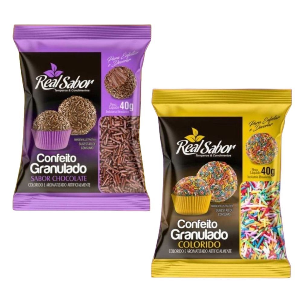 Confeitos Granulados Sabor Chocolate/Chocolate Colorido Real Sabor Ltt ...