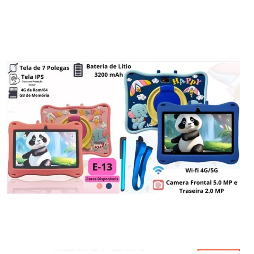 Tablet Infantil com Capa Elefante Protetora e Mochila para ...