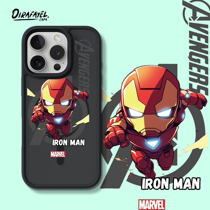 Marvel desenho animado IRON MAN com MagSafe Para iPhone 11 12 13 14 15 ...