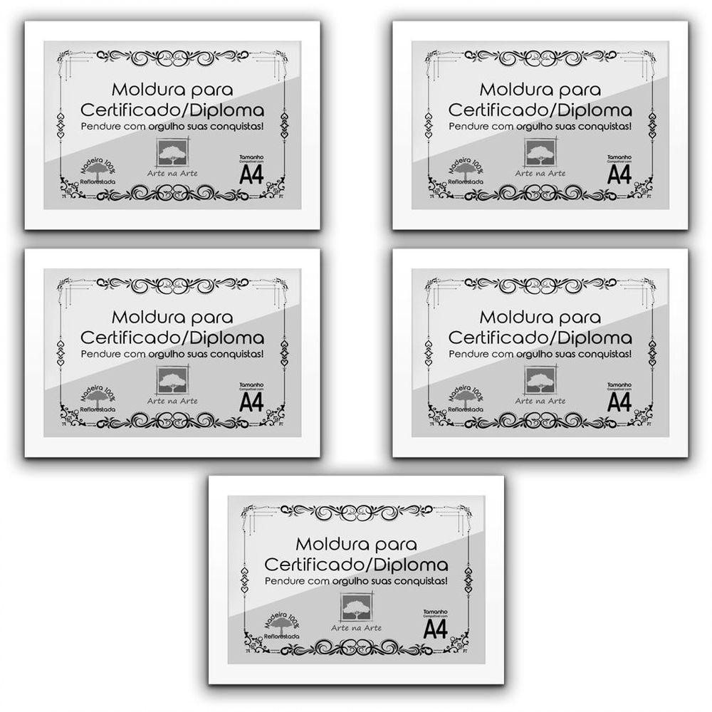 Kit 5 Certificados/Diplomas A4 Com Tela De Acetato E Mdf Titulo Moldura ...