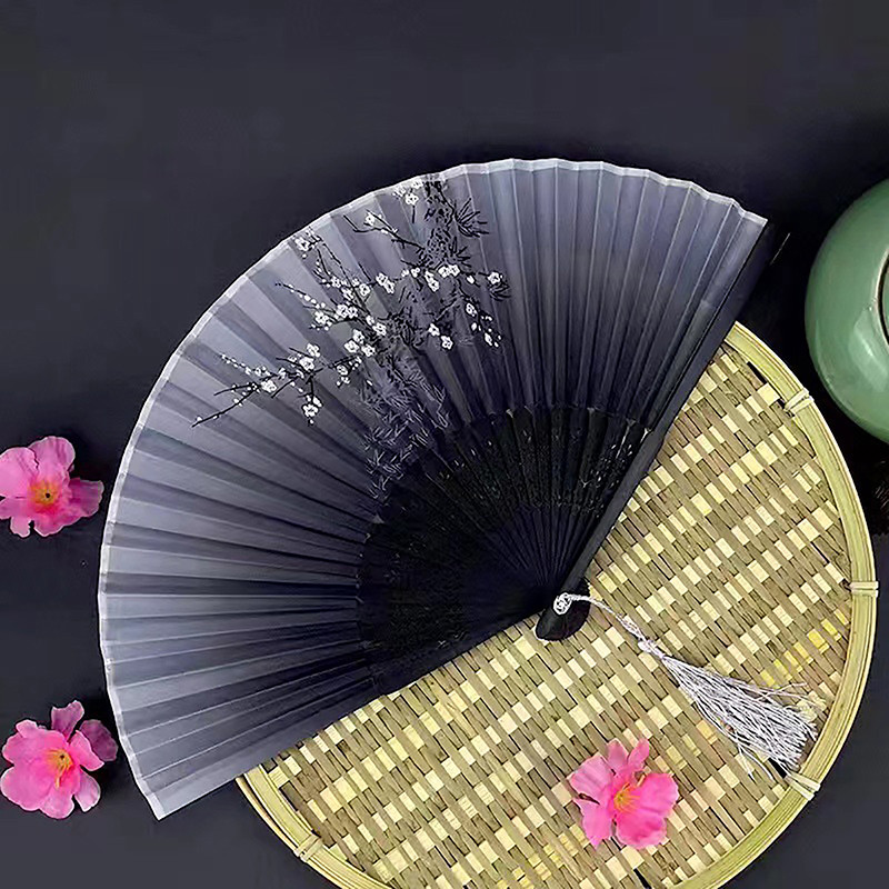 begrenng Leque Dobrável Antigo De Bambu , Estilo Chinês , Verão ...