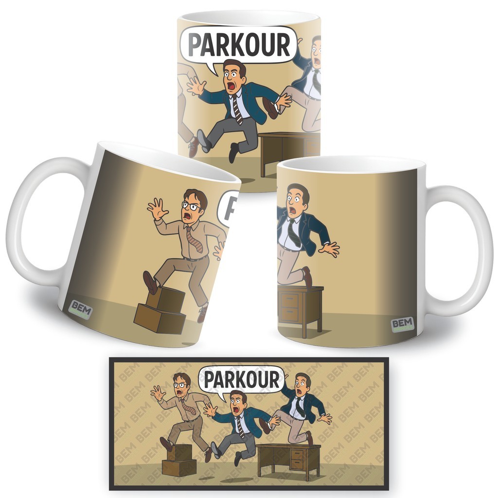 Caneca Meme The Office Parkour Michael Dwight Andy | Shopee Brasil