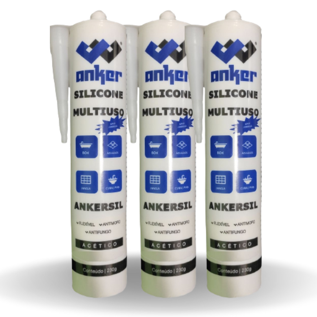 3 Silicone Acético Incolor Uso Geral 230g Anker do Brasil | Shopee Brasil