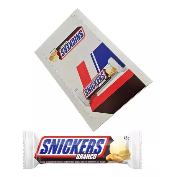 Chocolate Snickers Branco Caixa 20 Unidades 42g Flex SP | Shopee Brasil