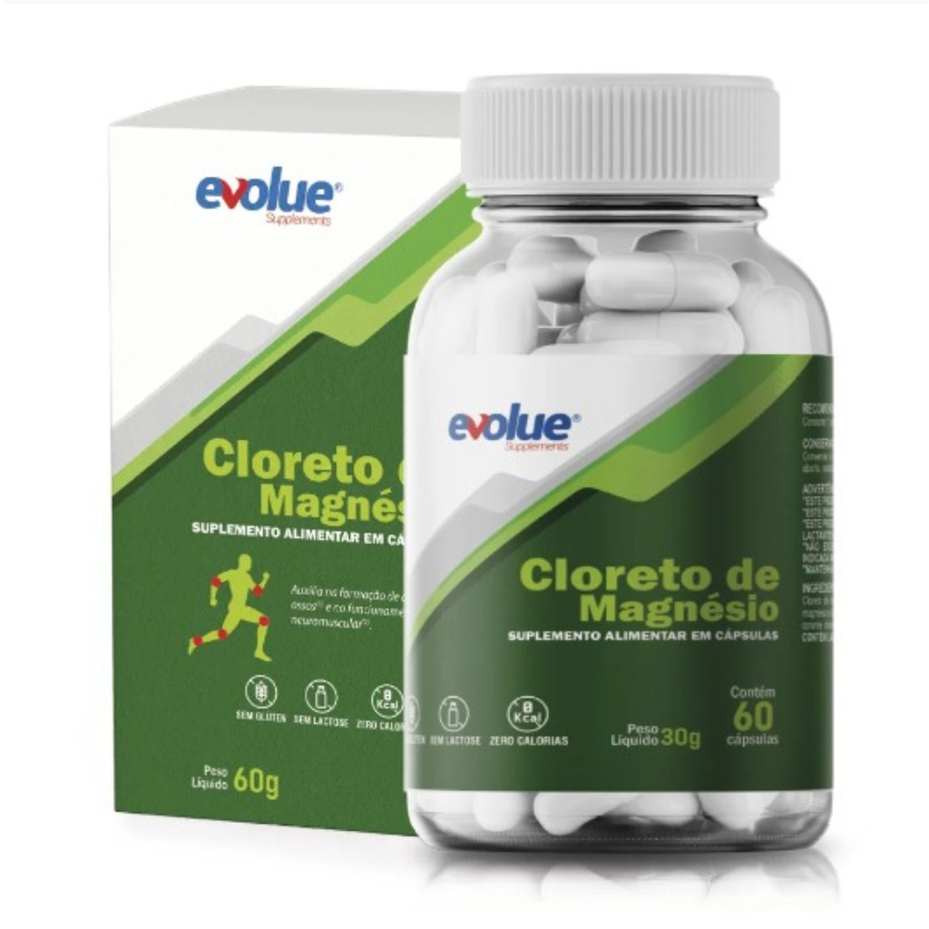 EVOLUE CLORETO DE MAGNESIO PA 500mg FRASCO COM 120 CAPSULAS | Shopee Brasil