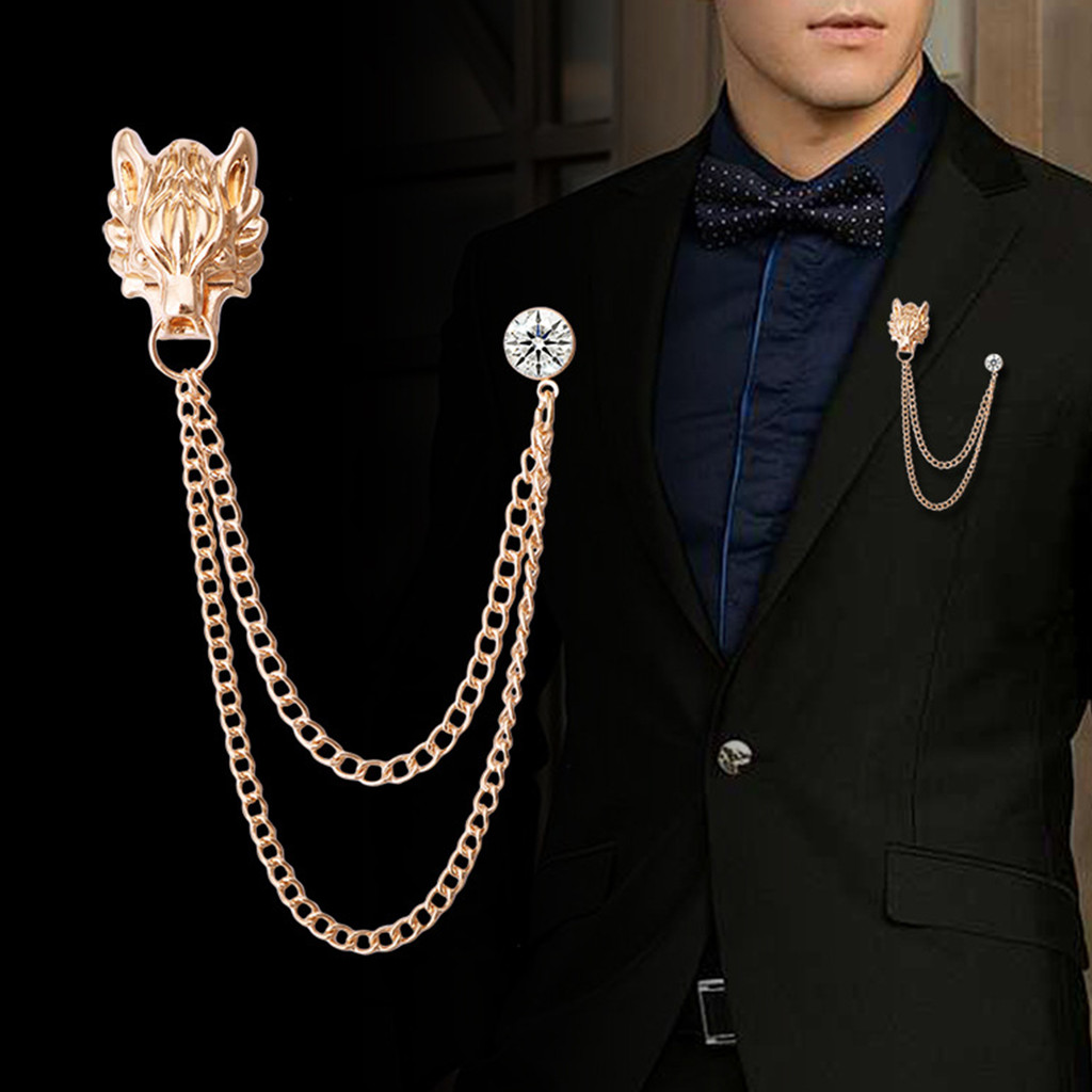 1 Peça Estilo Punk Broches De Cabeça De Lobo Para Homens Terno Camisa ...