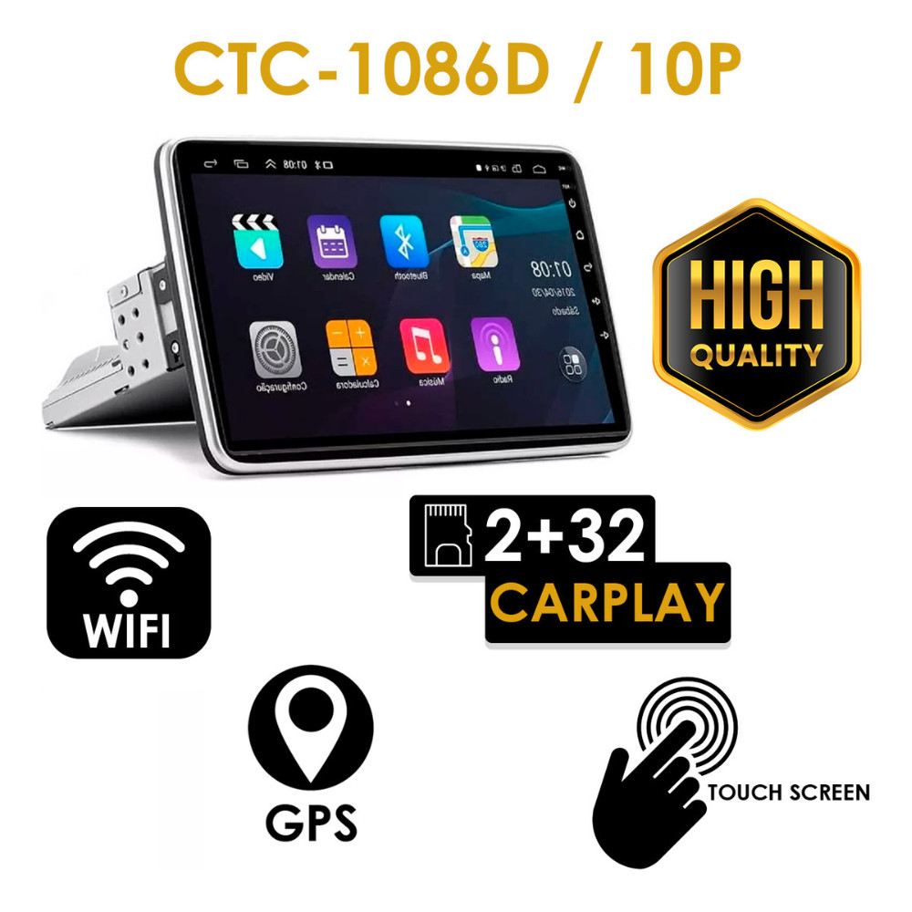 Central Multimídia 10" Android com Wi-Fi, Bluetooth, GPS e Rádio FM Com ...