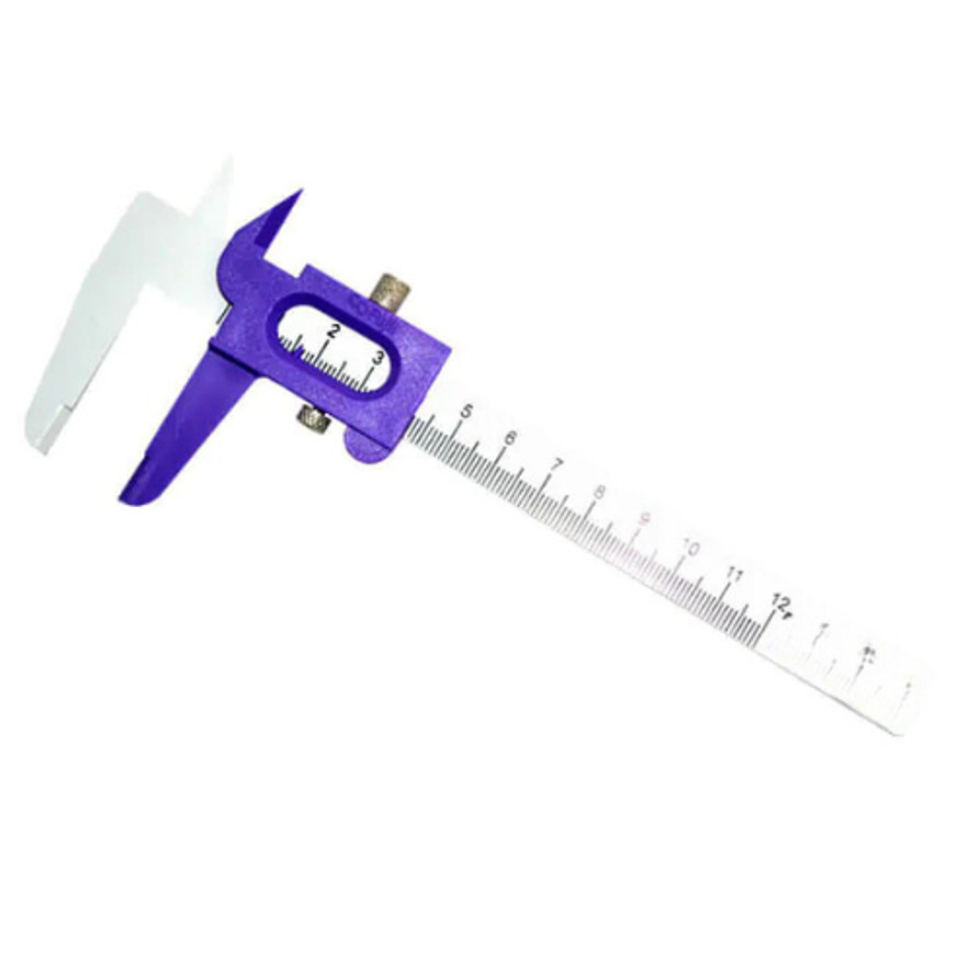 Paquimetro Para Design De Sobrancelha Branco C Roxo 12cm C Trava