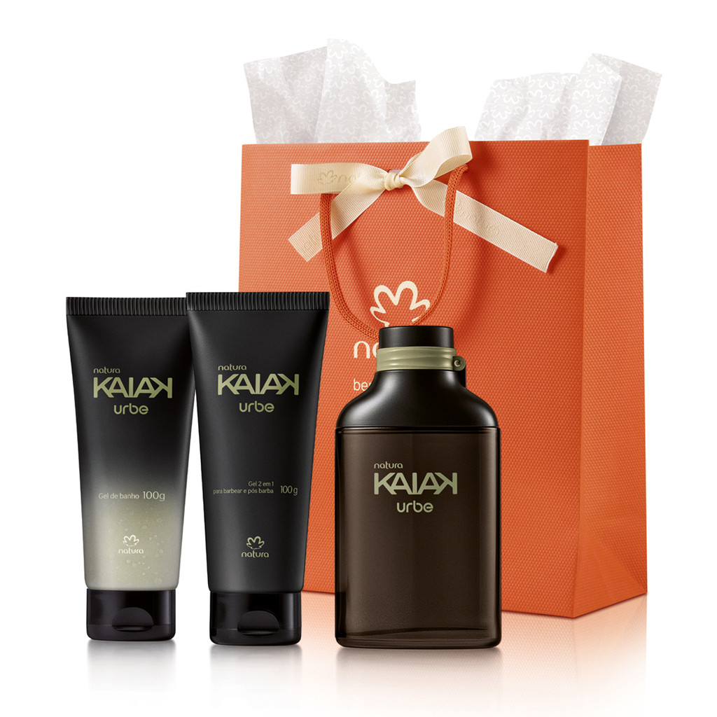 Kit KAIAK URBE Colônia + Gel de Banho + Gel 2 em 1 para barbear e Pós ...