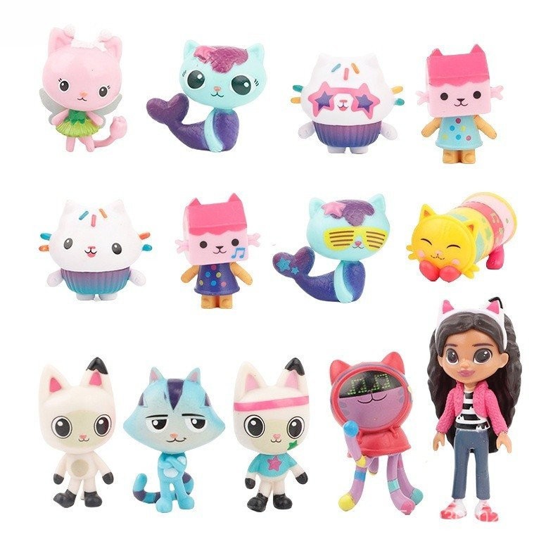 Desenhos animados Gabby Dollhouse 13 pcs/set Figura Brinquedos Modelo ...