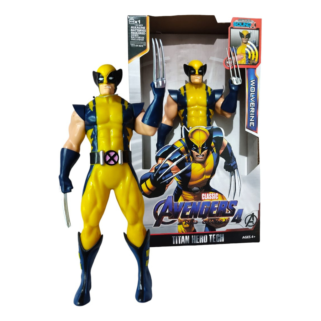 Boneco Wolverine 30cm Articulado super-heróis Com Som E Luz Brinquedo ...