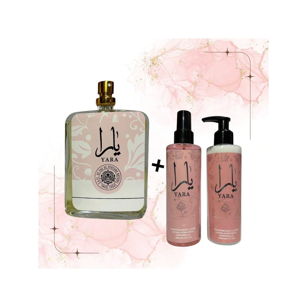 Kit Perfume Feminino Árabe 100ml + Creme Hidratante 250ml + Body Splash ...