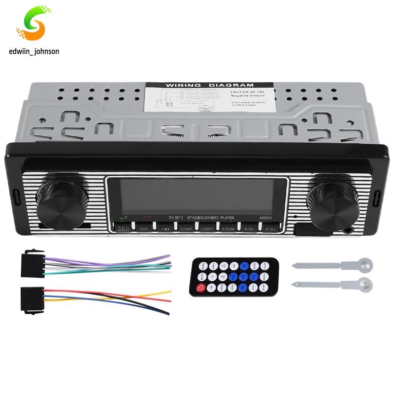 Bluetooth Vintage Car Radio MP3 Player Estéreo USB AUX Clássico Áudio ...