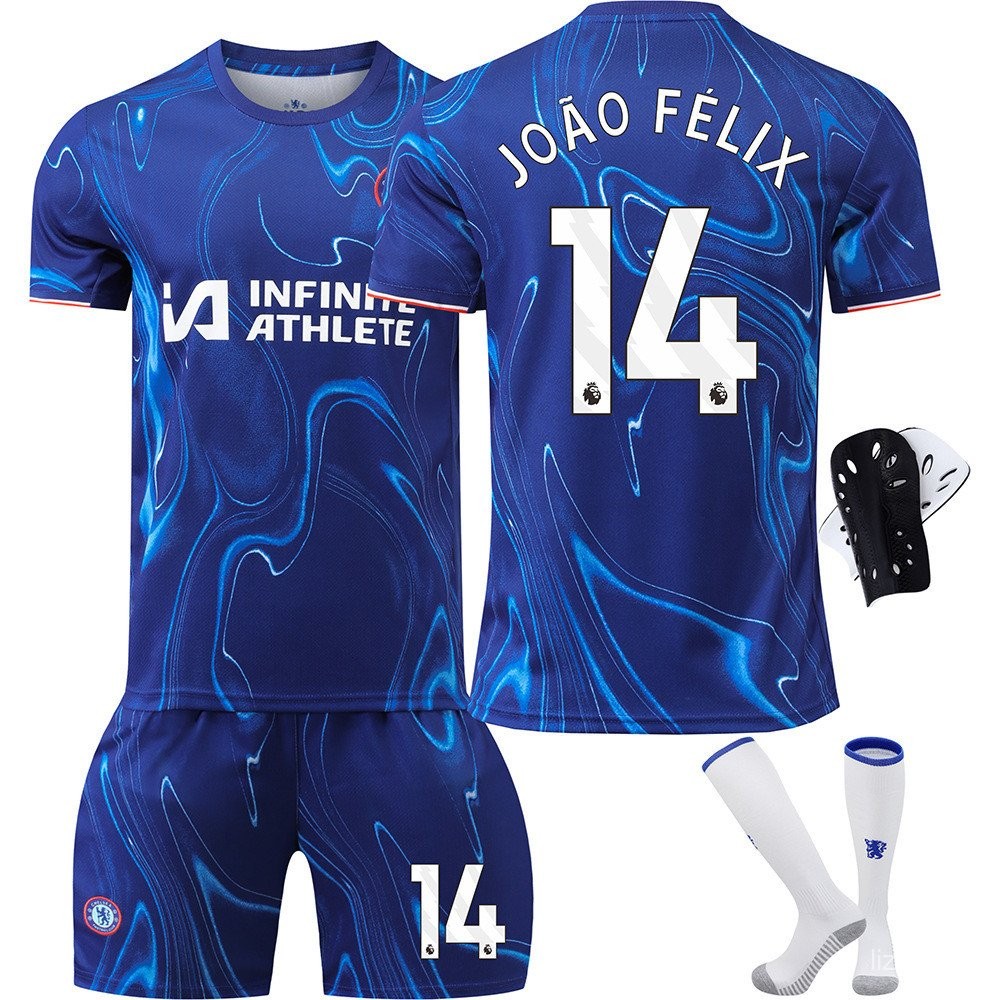 2425 Chelsea futebol em casa uniforme n ° 7 Sterling 8 Enzo 6 Silva ...