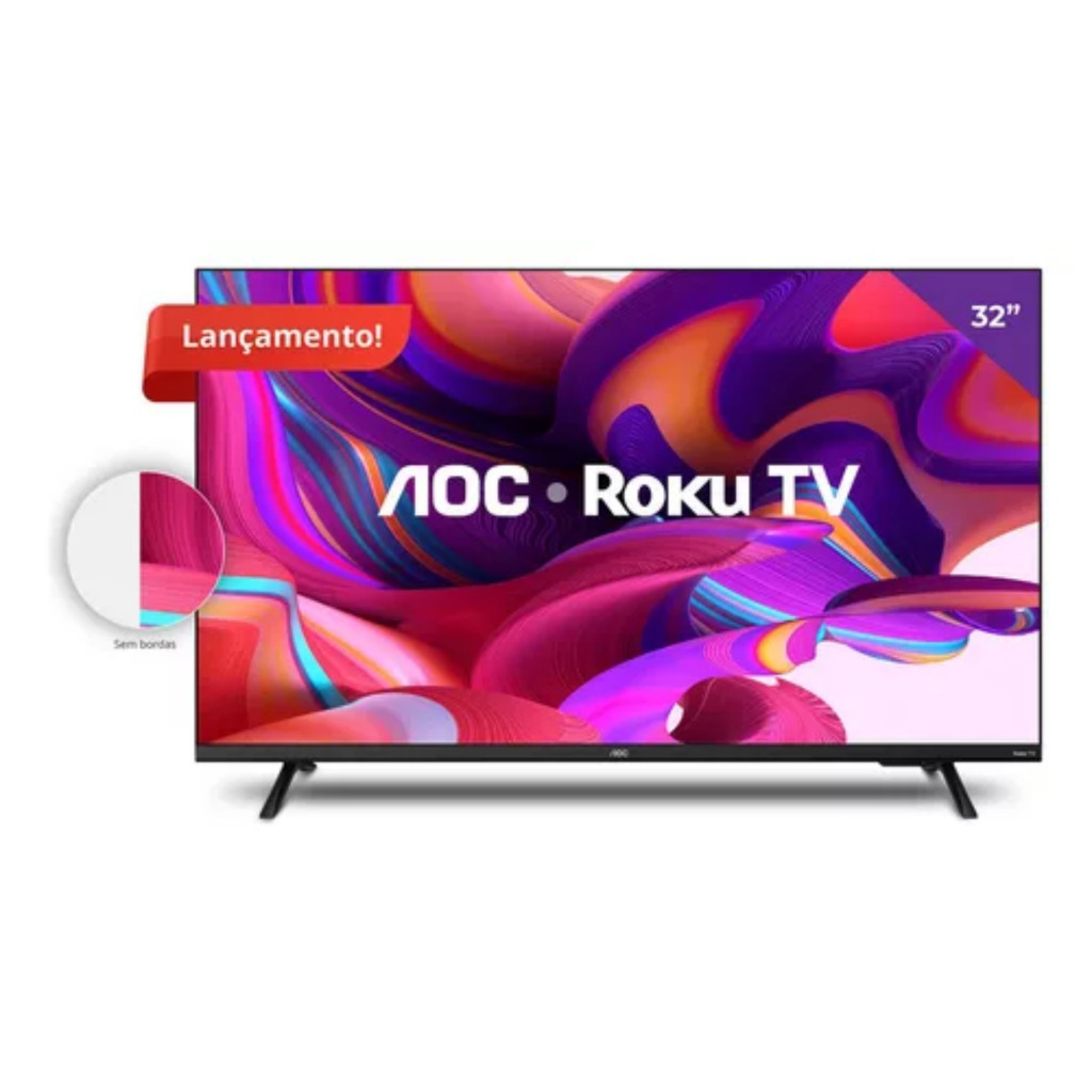 Smart Tv 32 polegadas Hd Roku Tv 32s5135/78g Preta Aoc Bivolt | Shopee Brasil