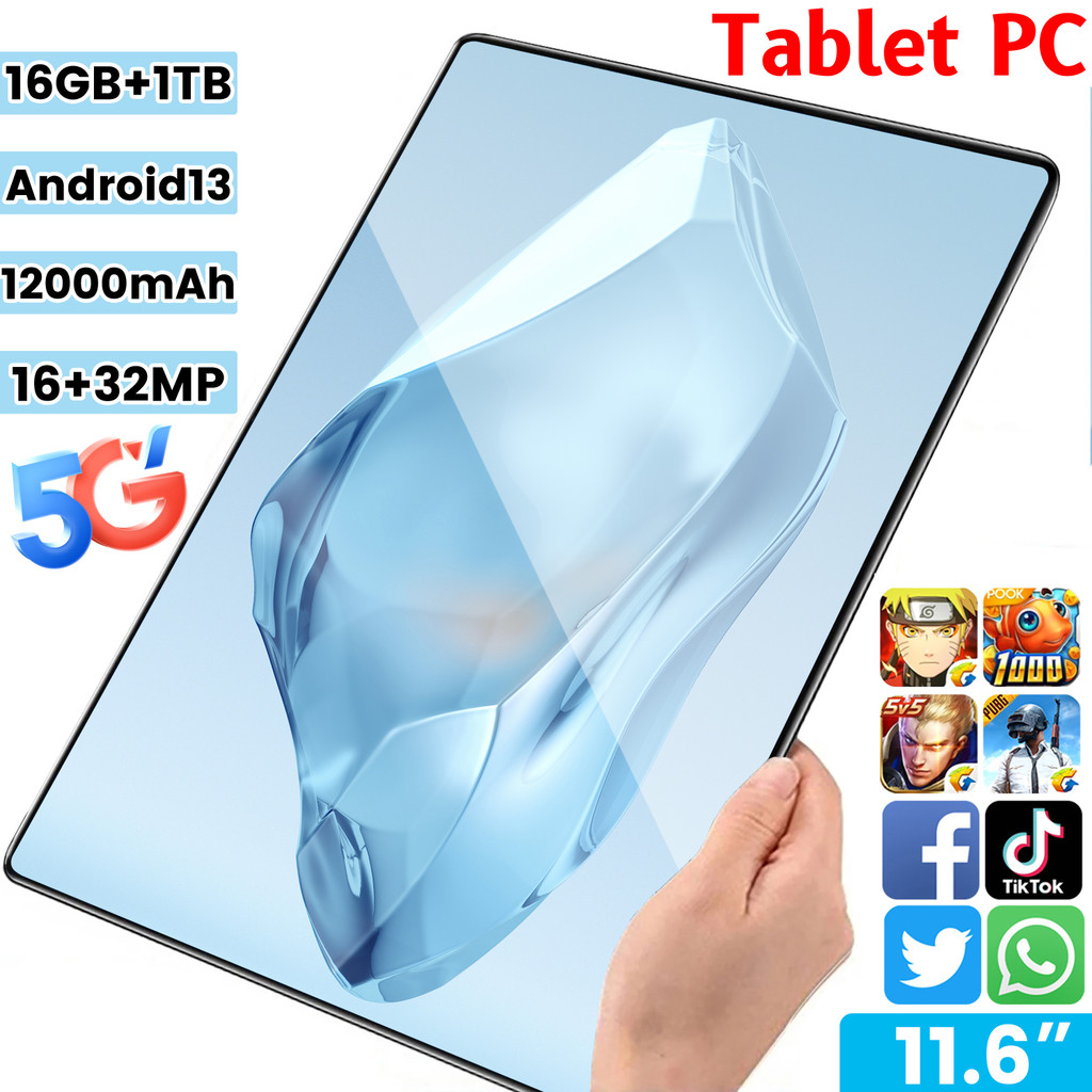 2025 5G nova versão Global 11.6-Polegada Android Tablet PC 16GB Ram 1TB ...