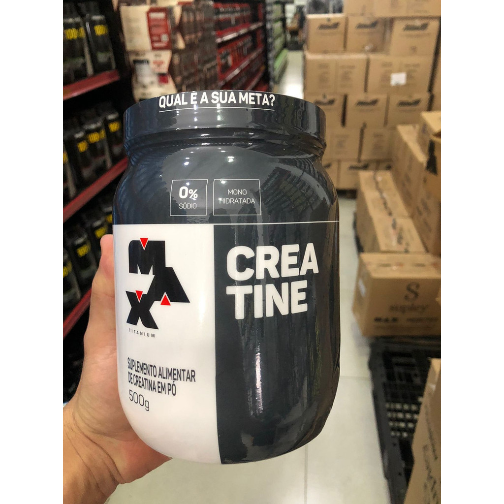 Creatina Max Titanium Monohidratada Em Pó 500g Sem Sabor | Shopee Brasil