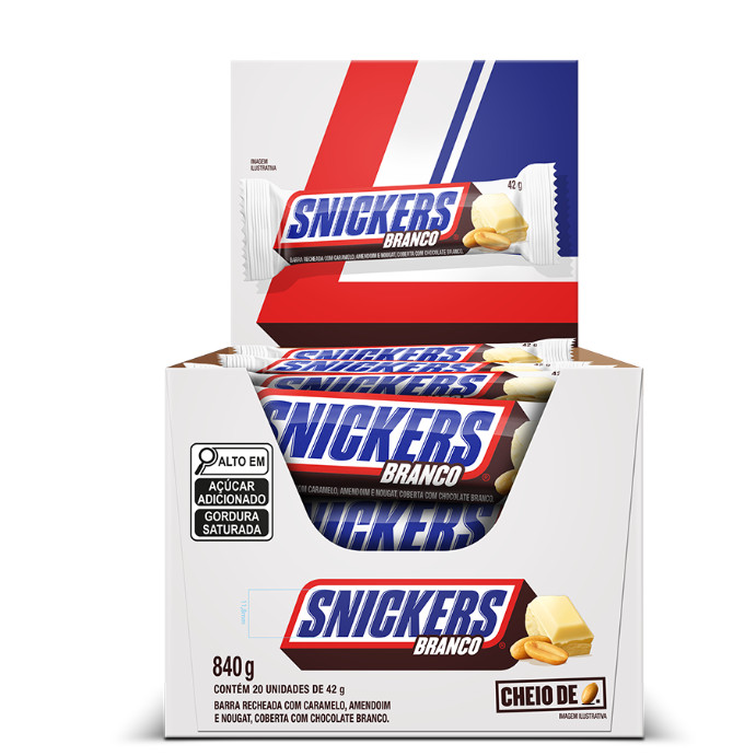 Chocolate Snickers Branco Com 20 Unidades De 42g | Shopee Brasil