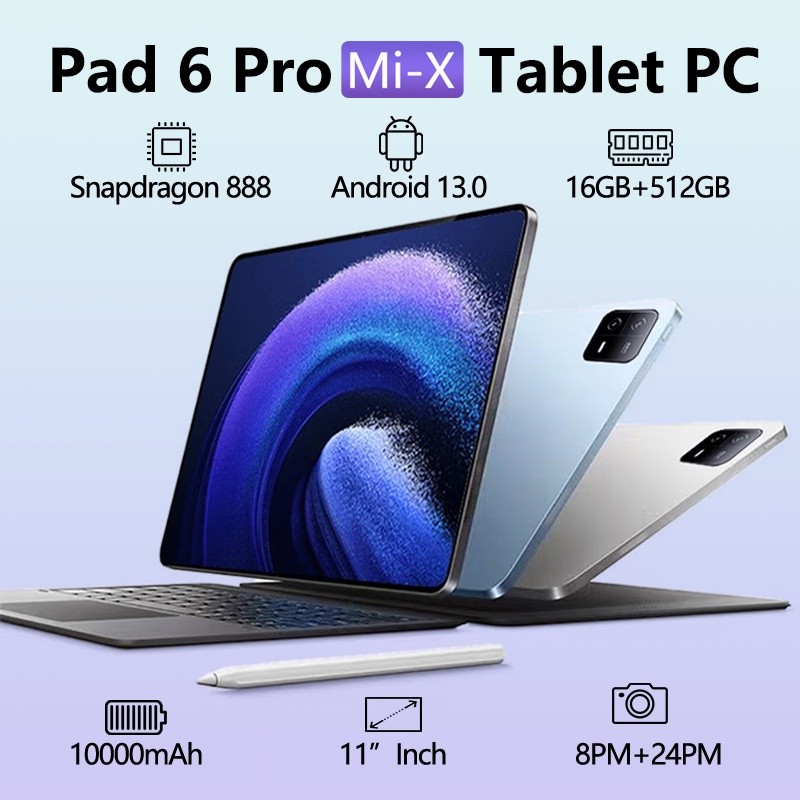Tablet PC Global Original, Android 13.0, Snapdragon 888, Pad 6 Pro, PC ...