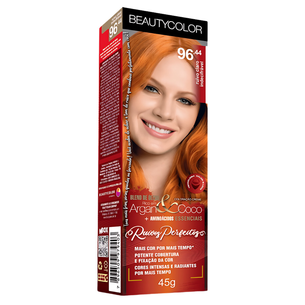 Beauty Color 96.44 Coloração Ruivo Claro Indecifrável 45g | Shopee Brasil