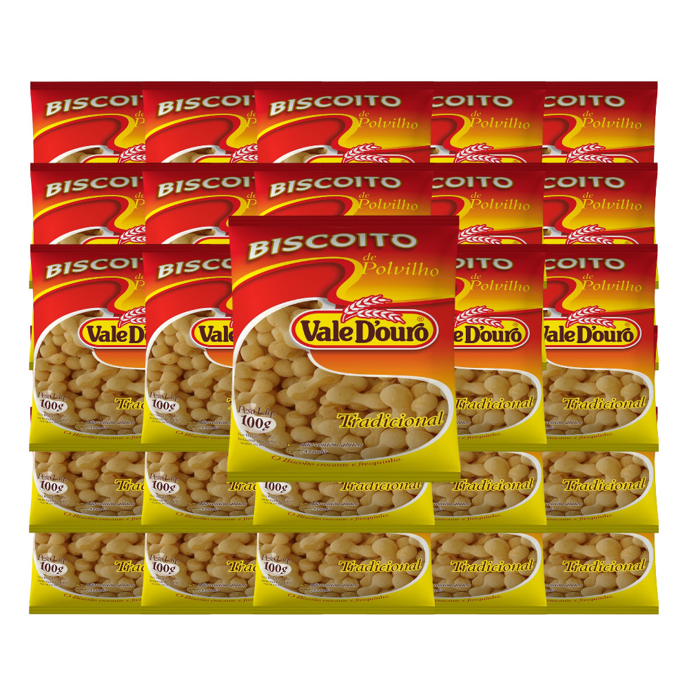 Biscoito De Polvilho 100gr Vale D'ouro - Caixa Com 25un | Shopee Brasil