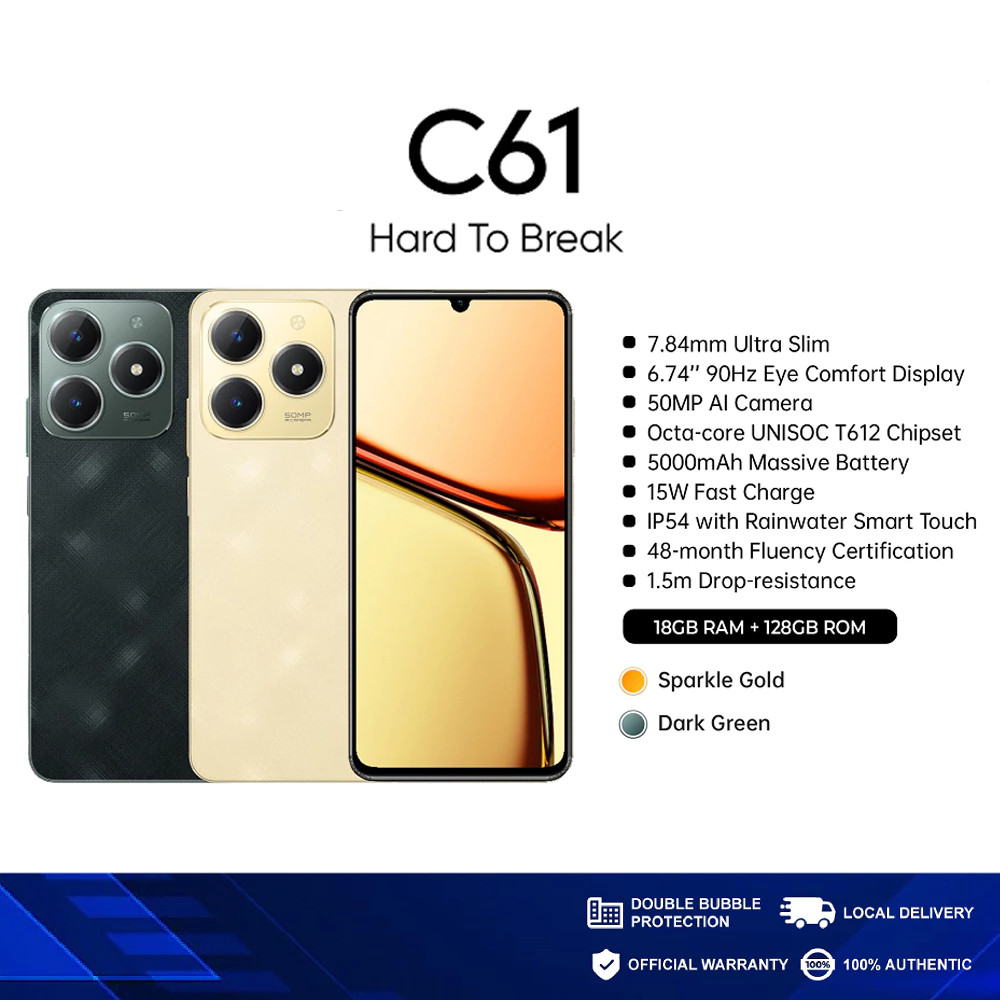 Realme C61 6.5 Polegadas (8 Gb + 12) RAM Estendida 256 ROM 50 Mp ...