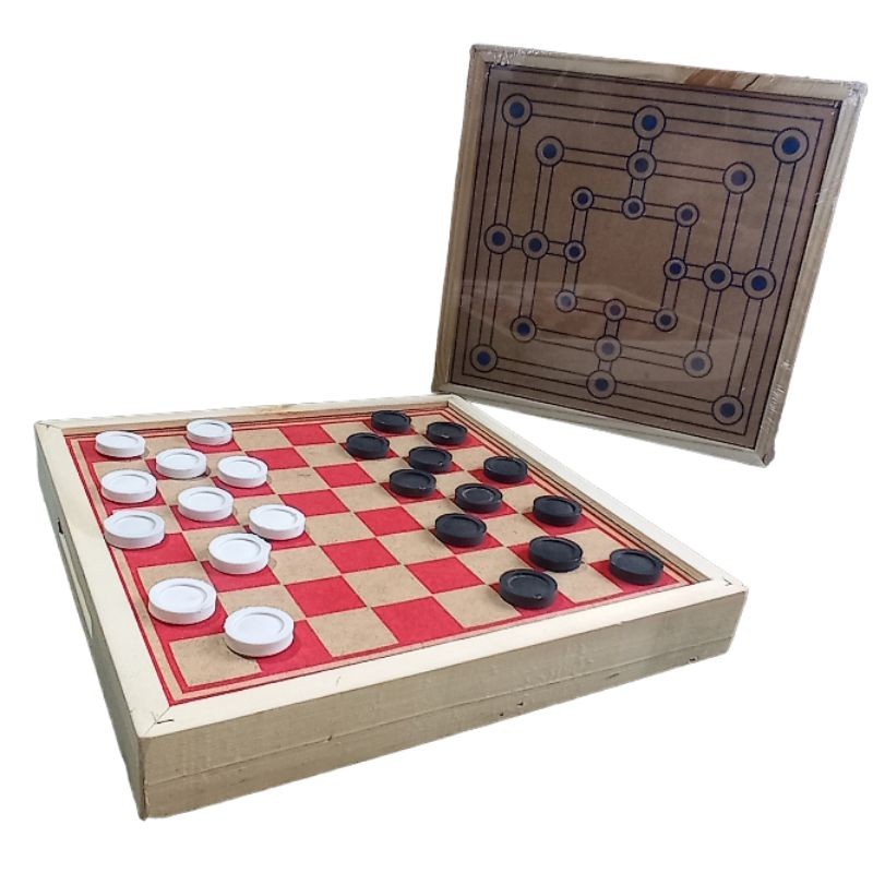 Jogo de Dama e Trilha 2 em 1 OTIMO ACABAMENTO DE PRIMEIRA Jogo ...