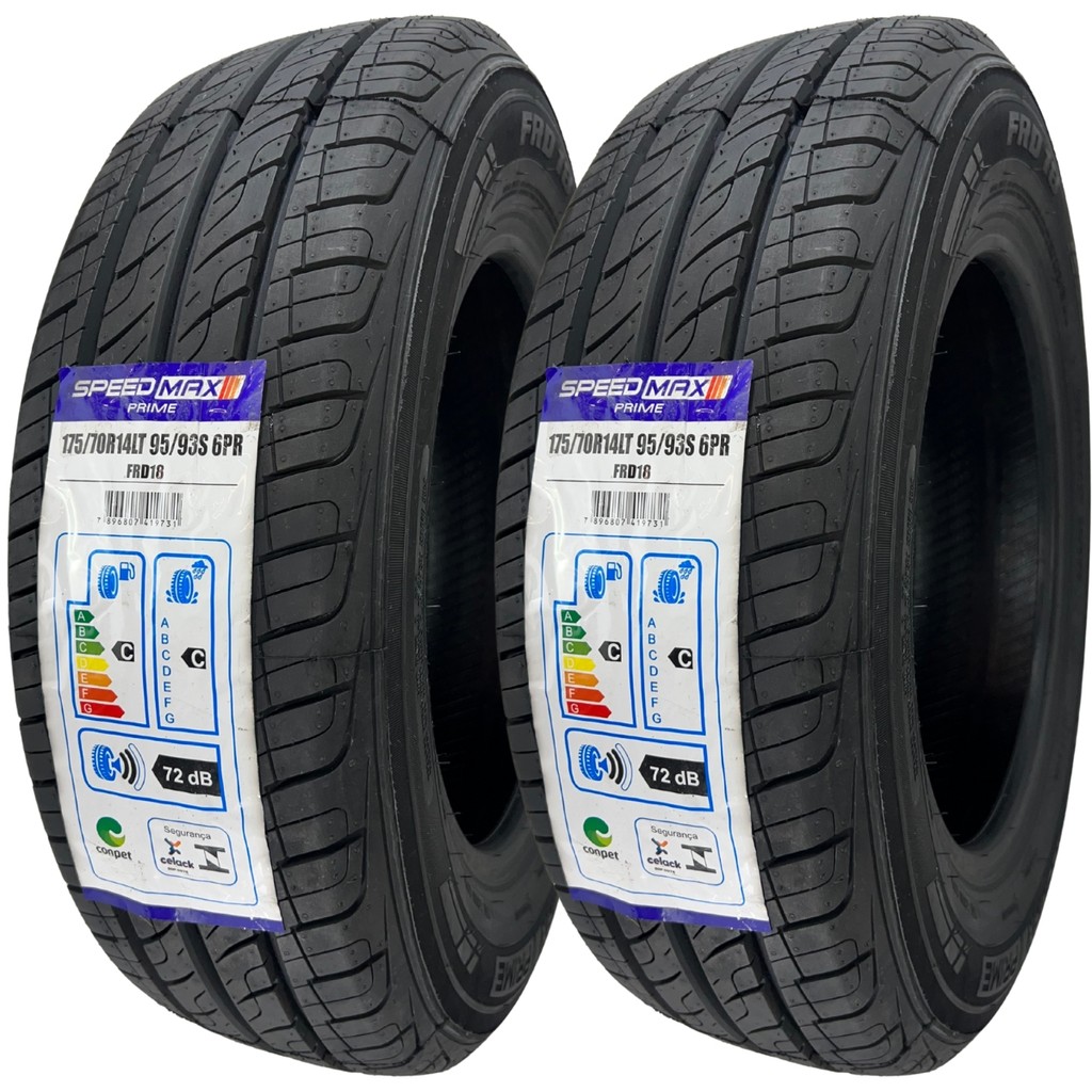 KIT 02 PNEUS CARGA 175/70R14C LT 95/93S FRD18 SPEEDMAX PRIME PICKUP SAVEIRO MONTANA HOOGAR ...