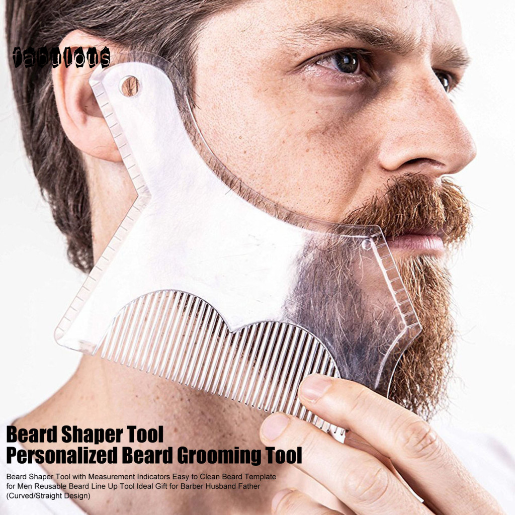Beard Styling Template Shaper Tool Professional Shaping Set for Men 4pcs Facial Hair Stencil for ...