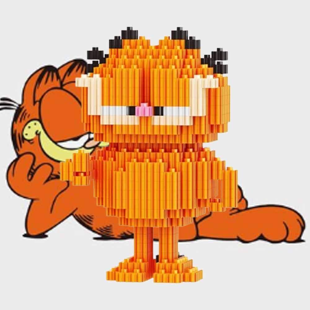 Garfield 3D Puzzle Micro Connection Building Blocks DIY | Shopee Brasil