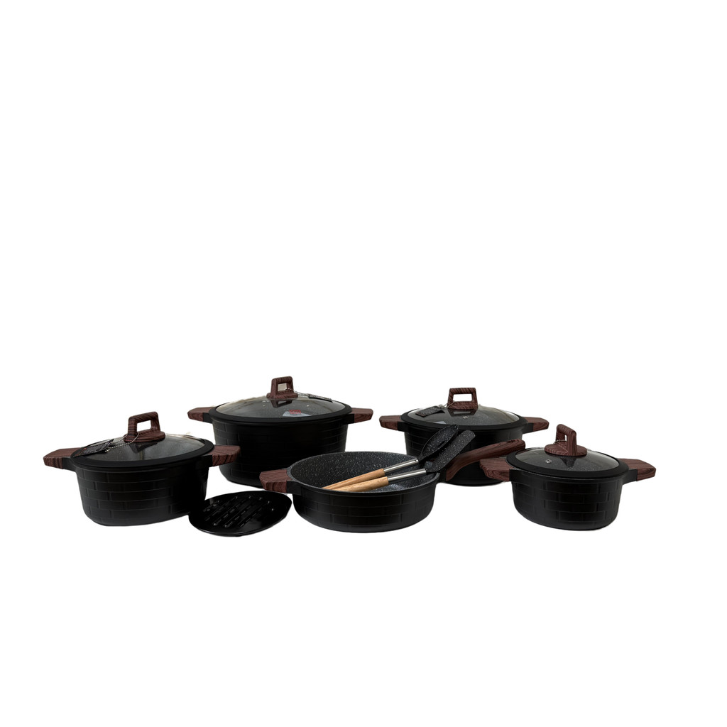 Conjunto de Panelas Ucc Life Indução 13 Peças com Tampas e Descanso de ...