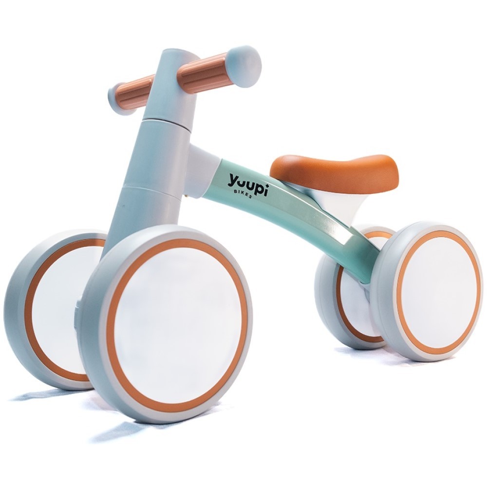 Bicicleta De Equilíbrio Infantil Sem Pedal Verde 4 Rodas Yuupi | Shopee ...