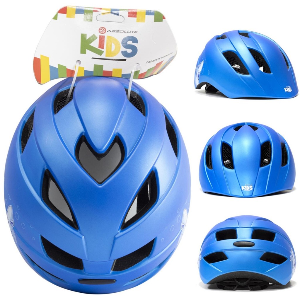 Capacete Infantil Absolute Kids Roll Tubarão Azul | Shopee Brasil