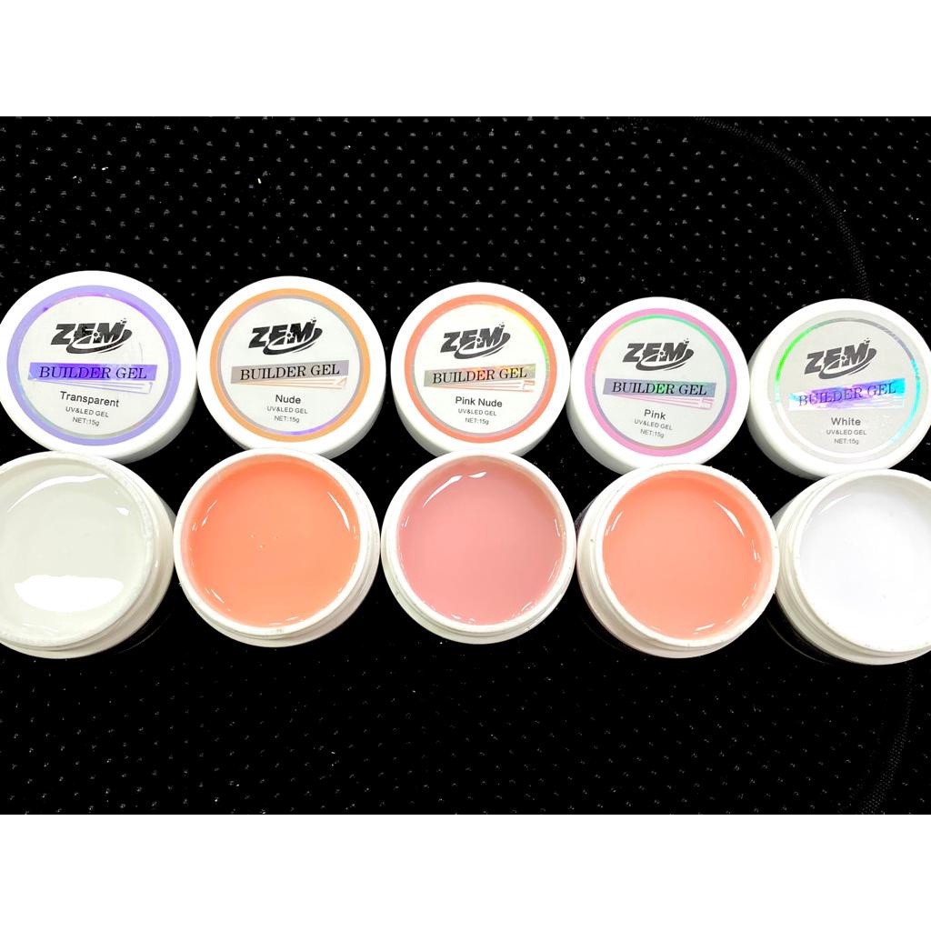 Kit 6 Gel 15g ZEM Para Unhas Gel fibra ZEM ZEM Profissional Alongamento De Unha | Shopee Brasil