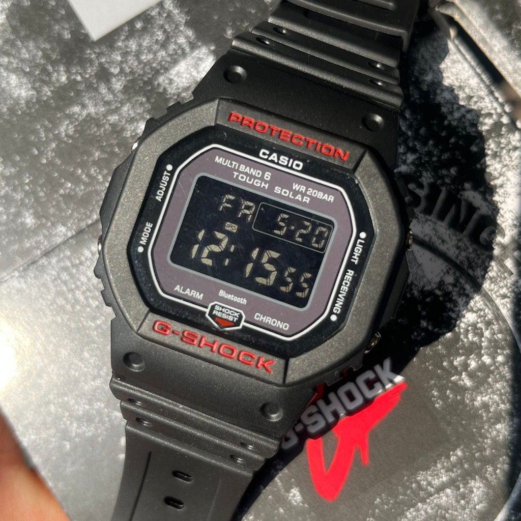 Japão DW-5600 Preto Vermelho Relógio Esportivo GW-B5600hr Quadrado À Prova D'água Multifuncional ...