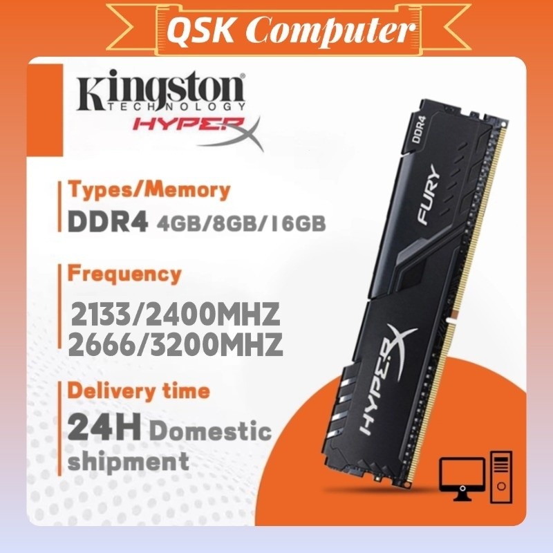 Kingston HyperX FURY DDR4 16GB 8GB 4GB 3200MHz 2666MHz 2400MHz 2133MHz PC4 Desktop RAM Memória ...