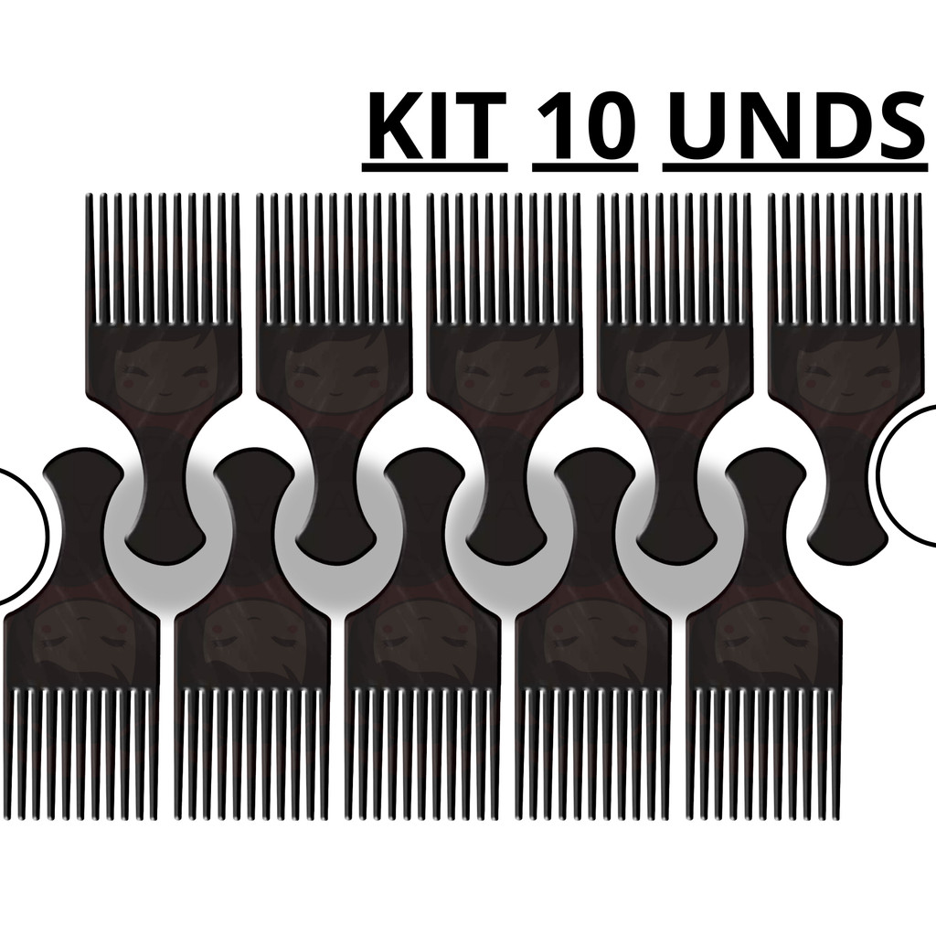 Kit 10 Pente Garfo Penteado De Cabelos Afro - Pente Garfo Black Power ...