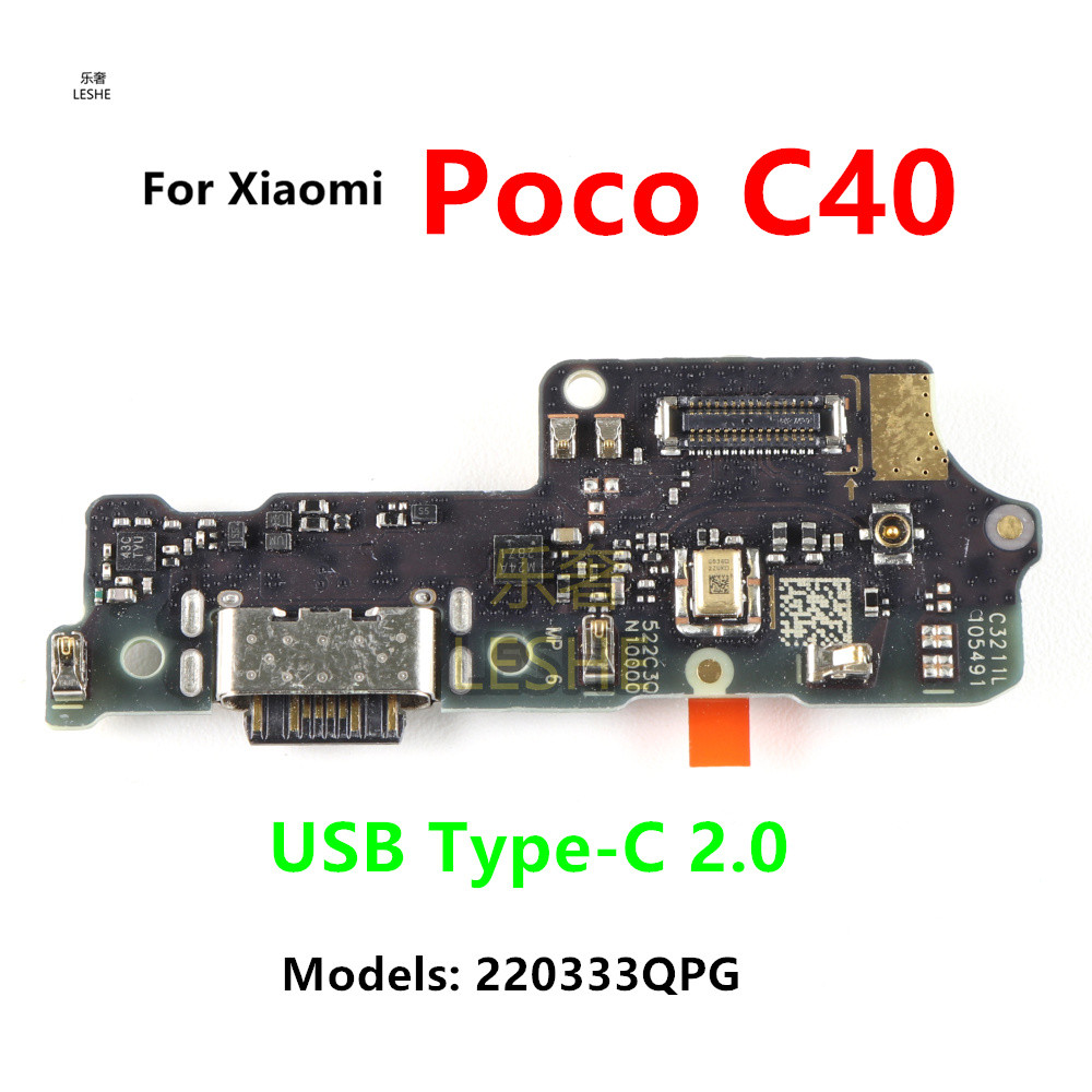 Para Xiaomi Poco C40 220333QPG Dock Connector USB Tipo-C 2.0 Carregador Porta De Carregamento ...
