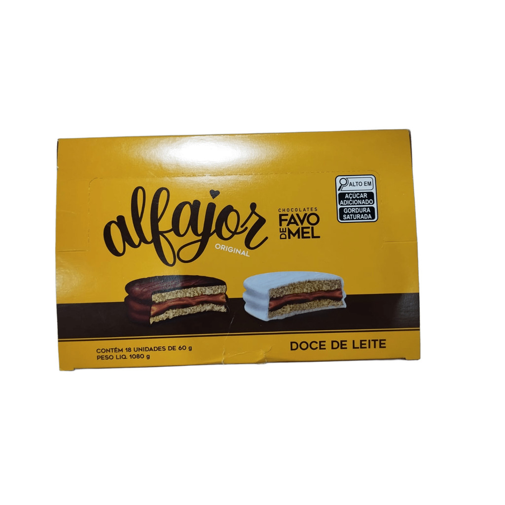 Alfajor 60g Doce Leite Favo De Mel Cx C/ 18 Unid Meio Amargo | Shopee ...