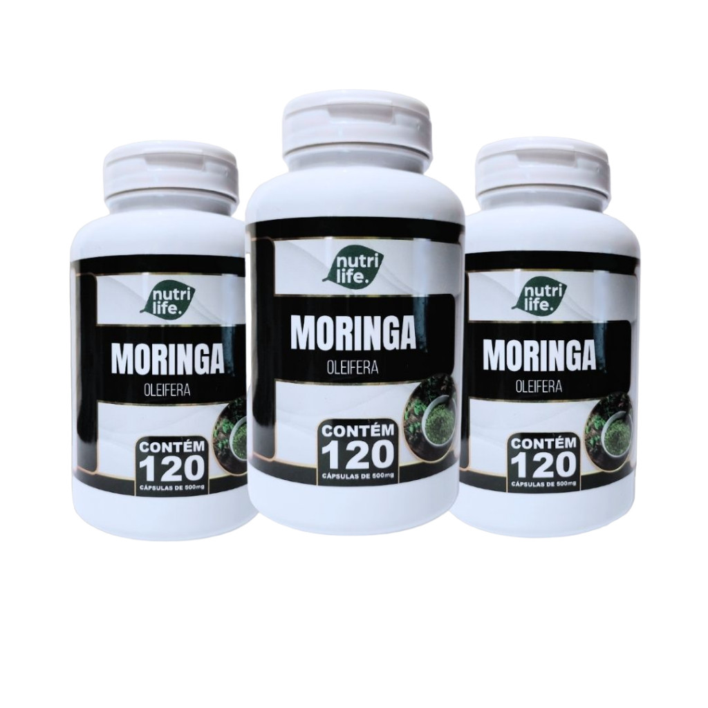 3 UN Moringa 120 CAPSULAS DE 500MG - NUTRILIFE | Shopee Brasil
