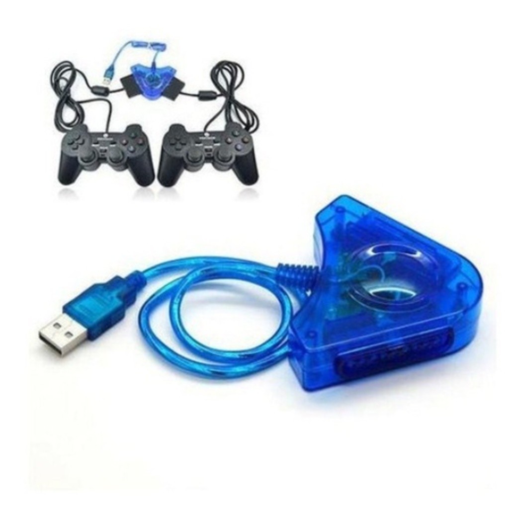 Adaptador Usb Duplo Para Controles Ps2 E Ps1 Ligue No Pc Cabo ...