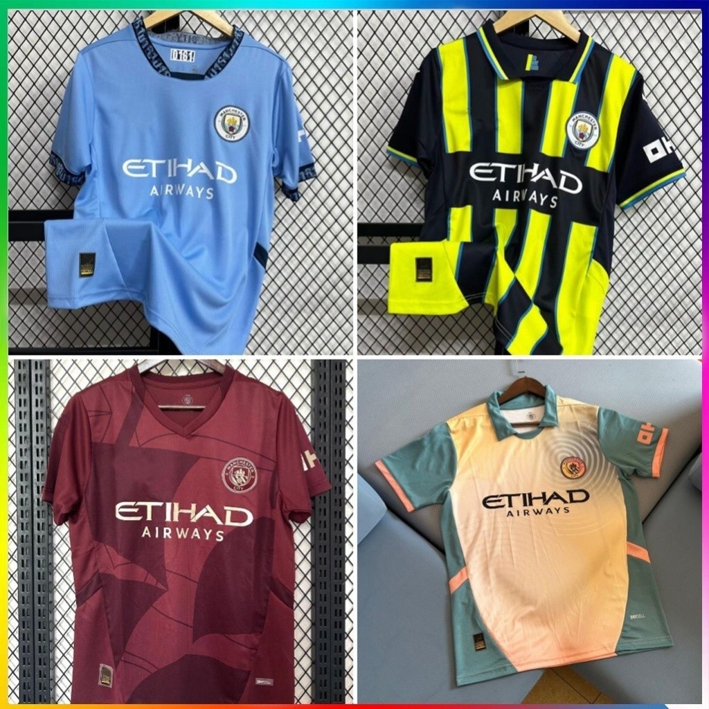 24/25 Manchester City Home Away Third Quarter Homem P-4GG Team Camisa ...